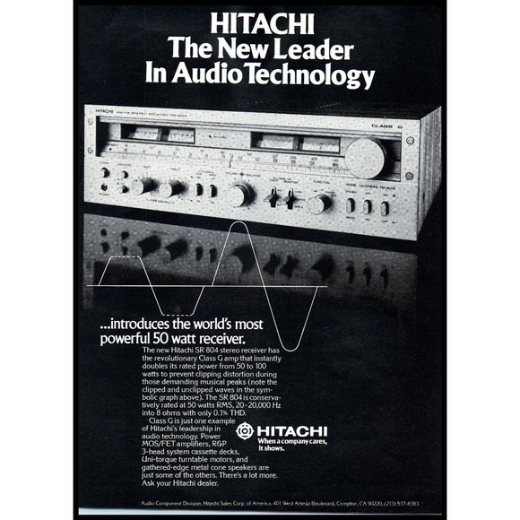 Hitachi | Art | 978 Hitachi Sr 84 Stereo Receiver Vintage Print Ad ...